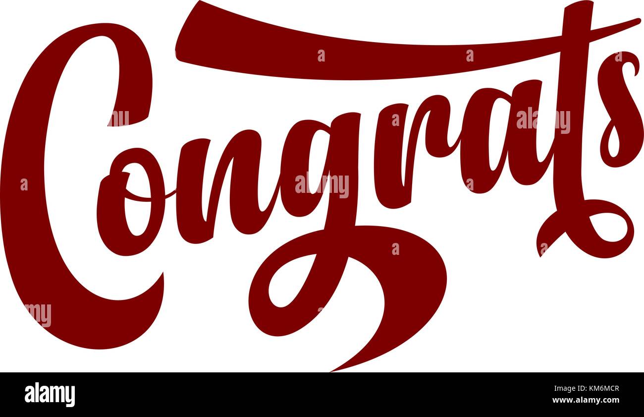 Congrats calligraphic text Stock Vector Image & Art - Alamy