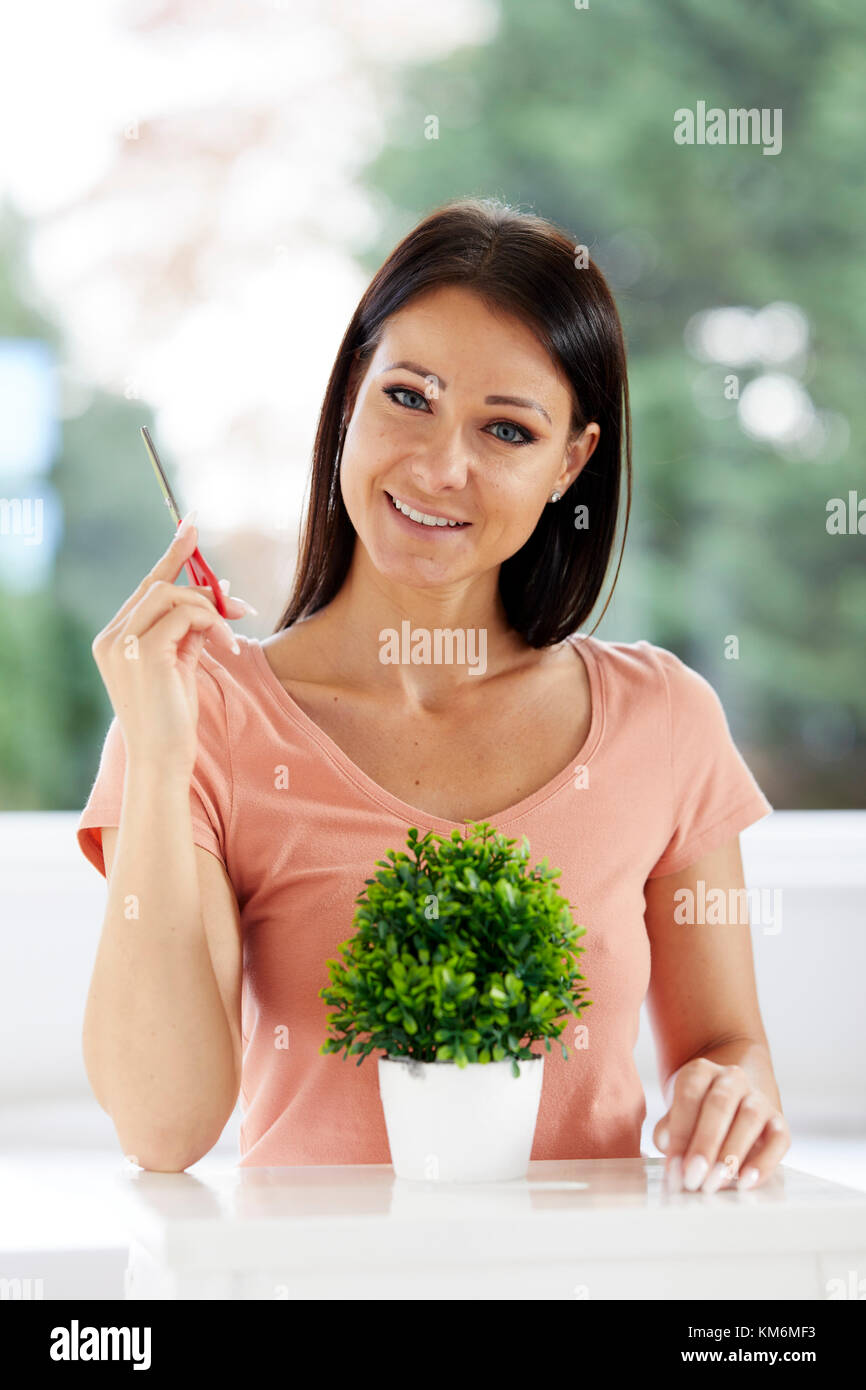 Beautiful woman face leaves hi-res stock photography and images - Alamy