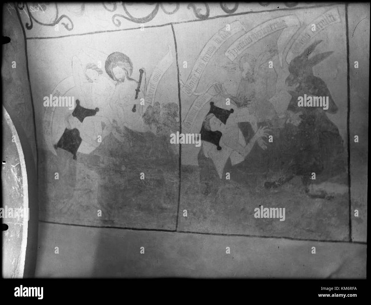 A historical photograph of Solna Church in Sweden, recorded by KMB ...