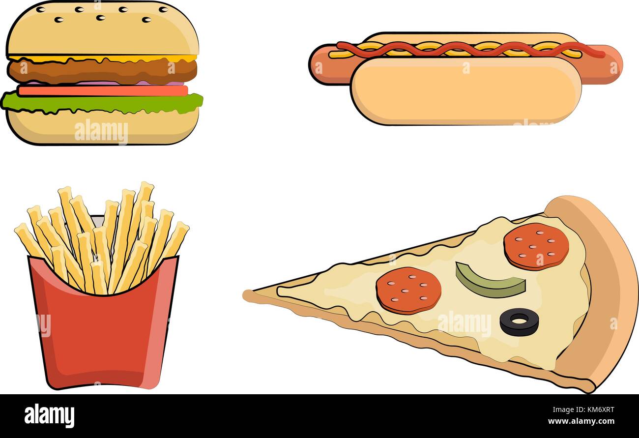 Clip art fast food, vector Stock Vector Image & Art - Alamy