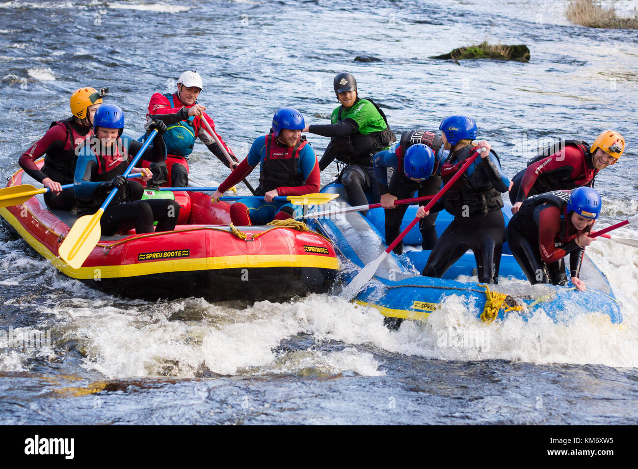 White water rafting a popular team building or group activity on the ...