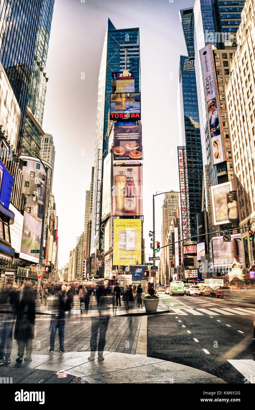 New York City, USA - October 20, 2017: Times Square at sunny day taken ...