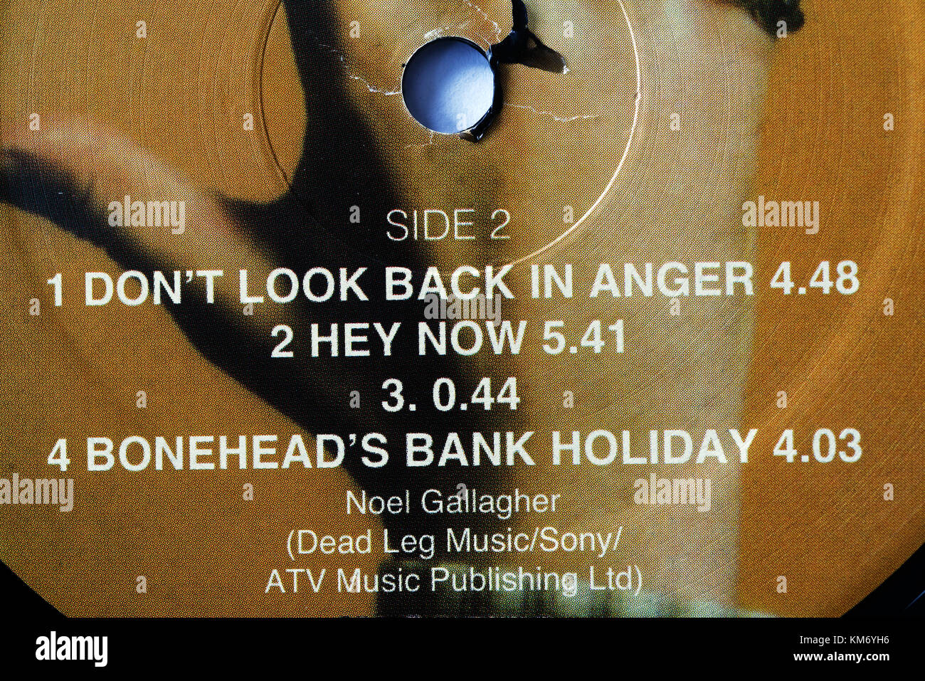 Oasis album What's the Story Morning Glory label detail Stock Photo - Alamy