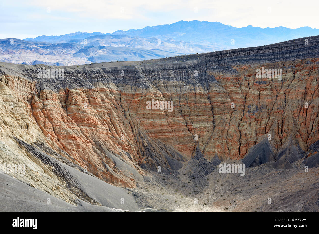Eroded cliffs and exposed rock strata in Death Valley National Park ...