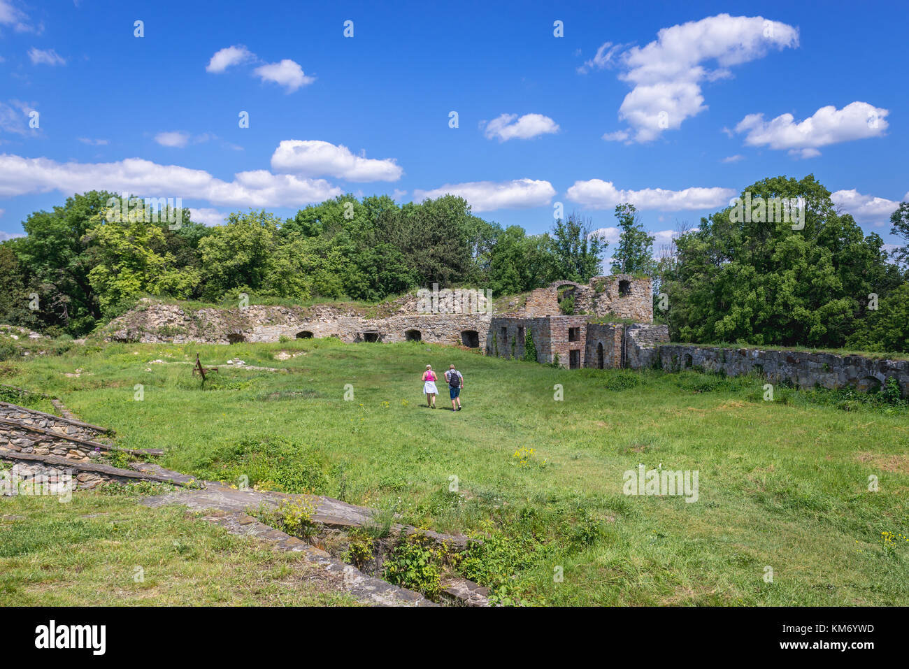 Courtyard of 14th century castle in Terebovlia (Polish: Trembowla ...