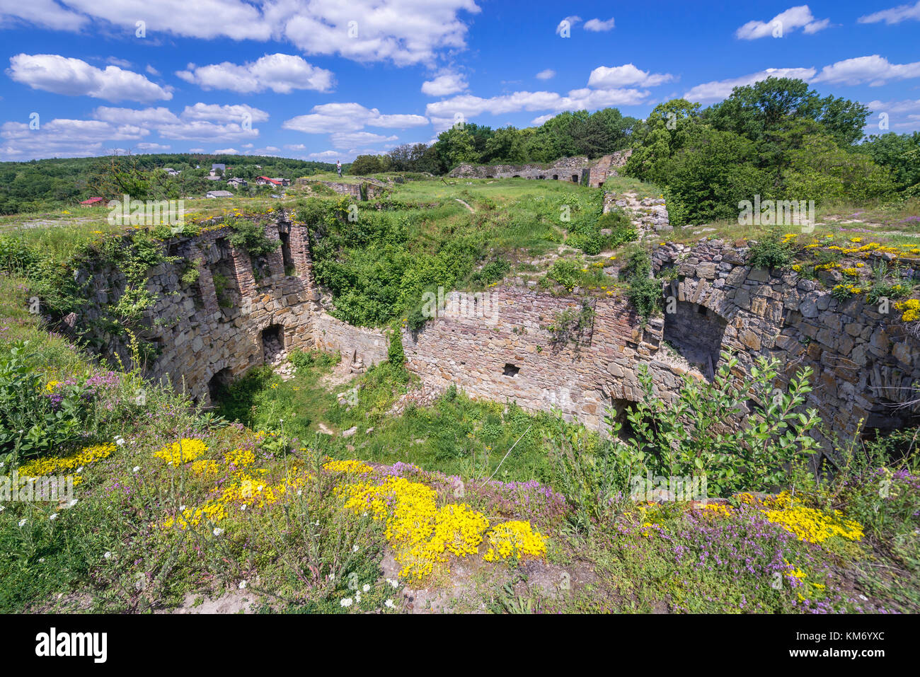 14th century castle ruins in Terebovlia (Polish: Trembowla) small city ...