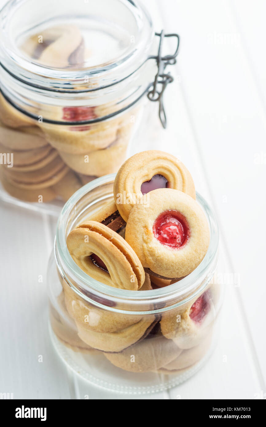 Sweet jelly cookies in jar Stock Photo - Alamy