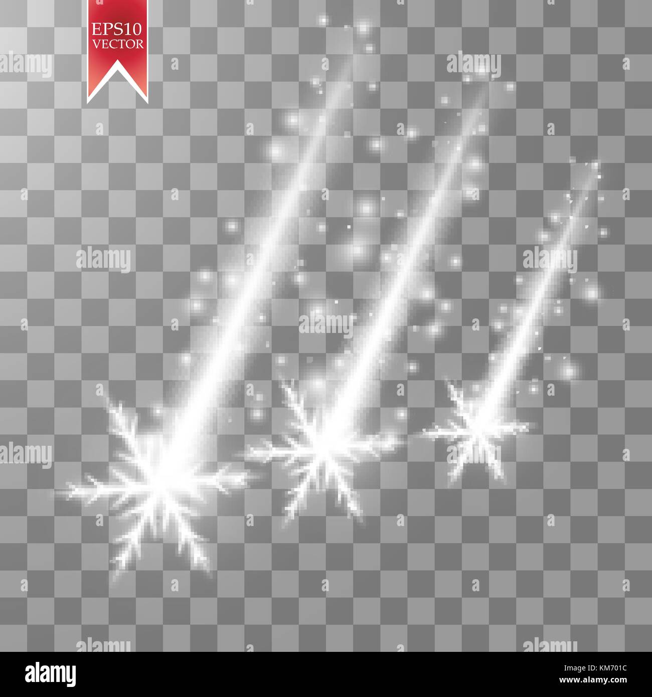 Vector falling snow effect isolated on transparent background with ...