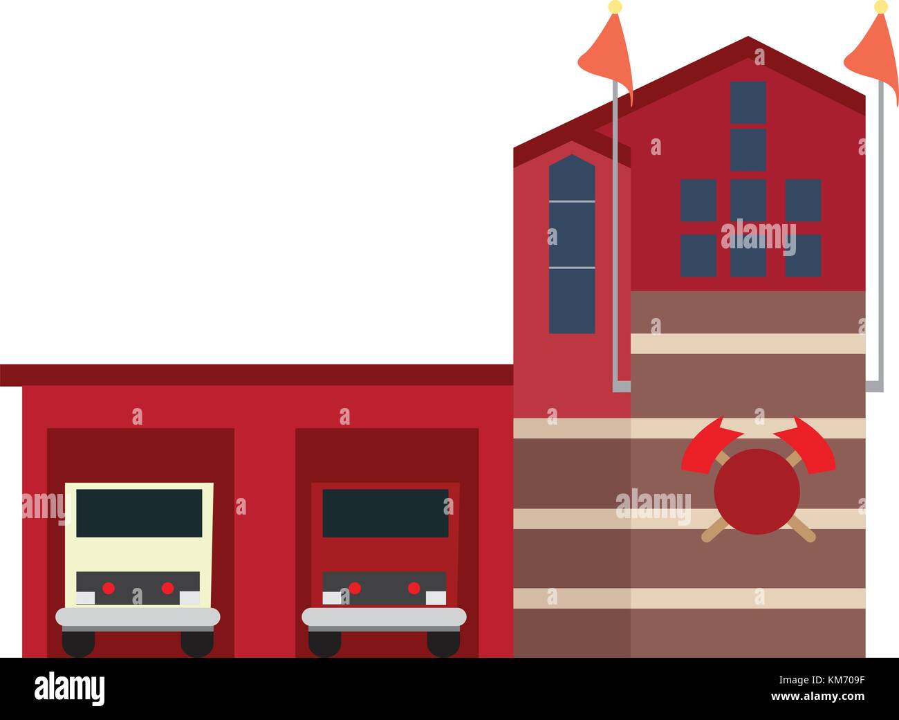 Urban fire station facade Stock Vector Images - Alamy