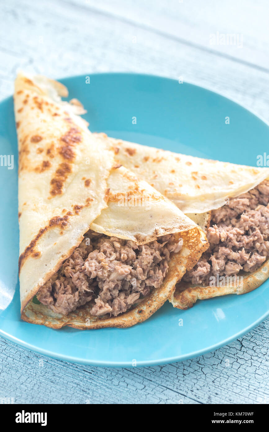 Crepes with tuna Stock Photo - Alamy