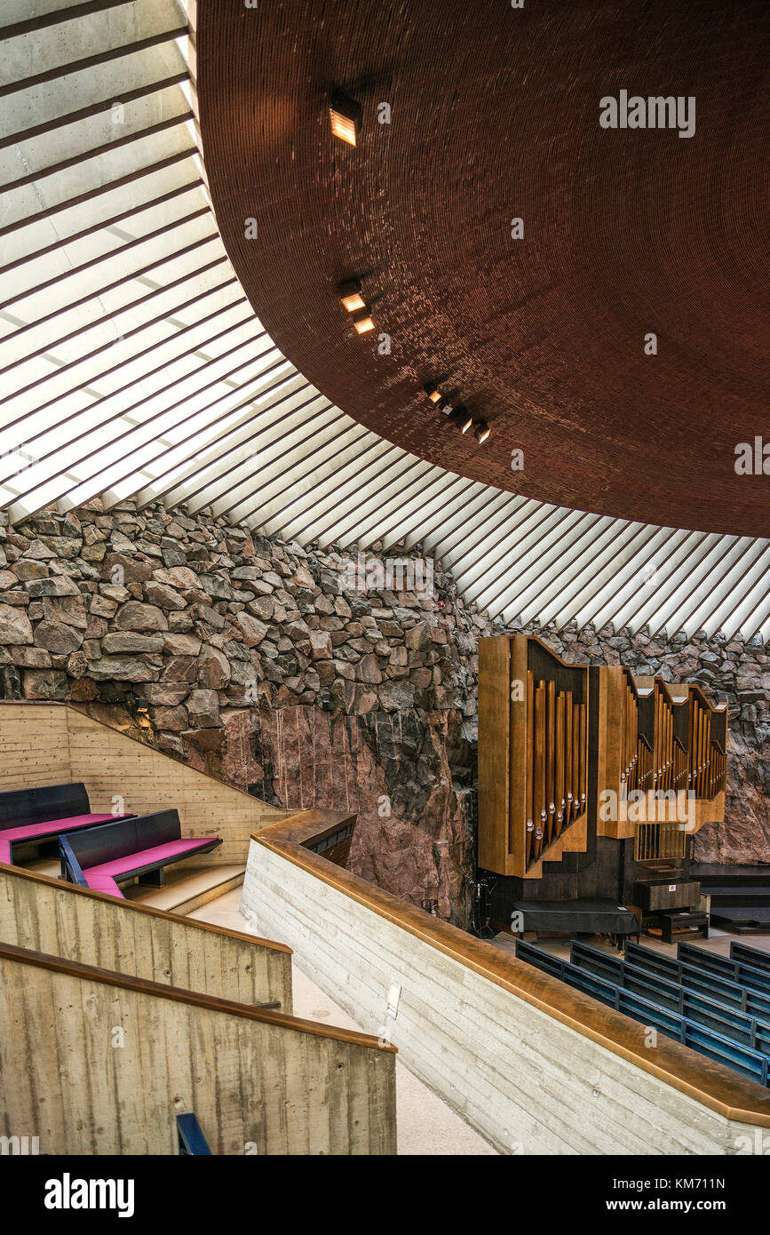 Temppeliaukio rock church famous modern architecture landmark interior ...