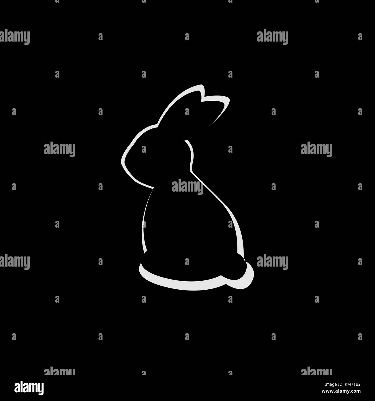 Black and grey rabbit Stock Vector Images - Alamy