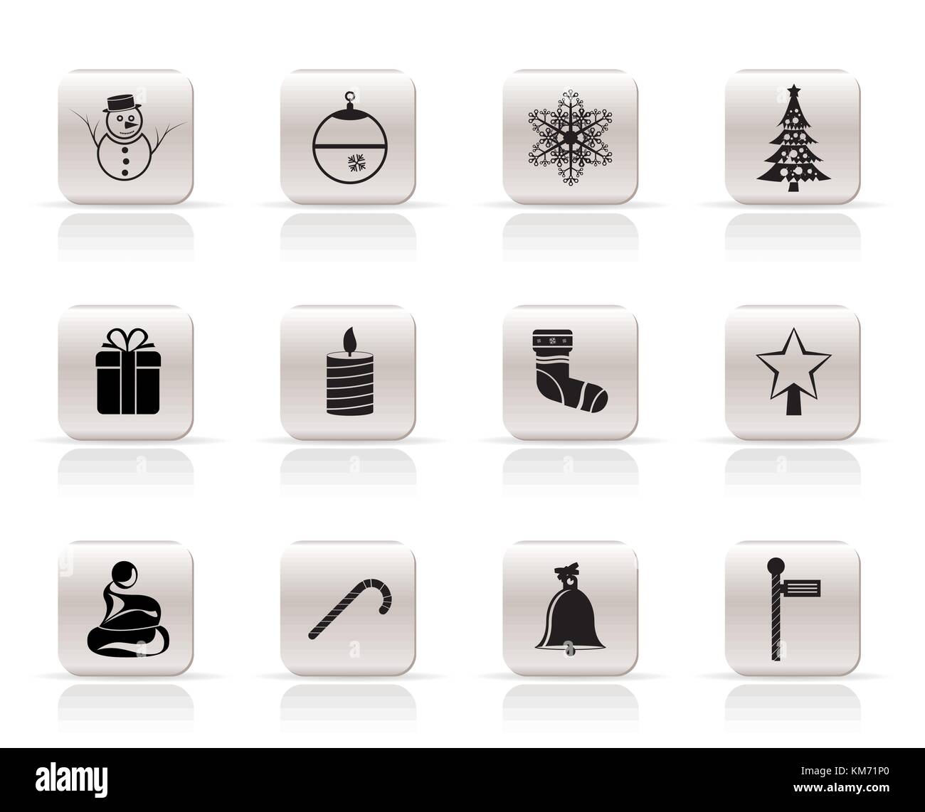 Beautiful Christmas And Winter Icons - Vector Icon Set Stock Vector ...