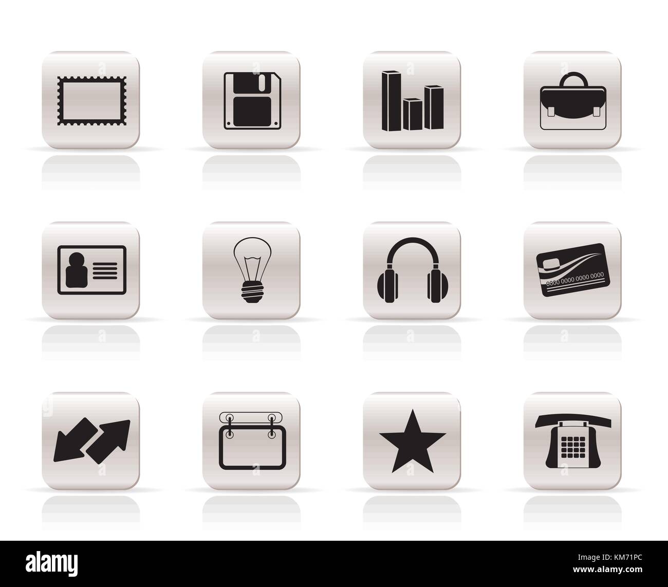 Office and business icons - vector icon set Stock Vector Image & Art ...