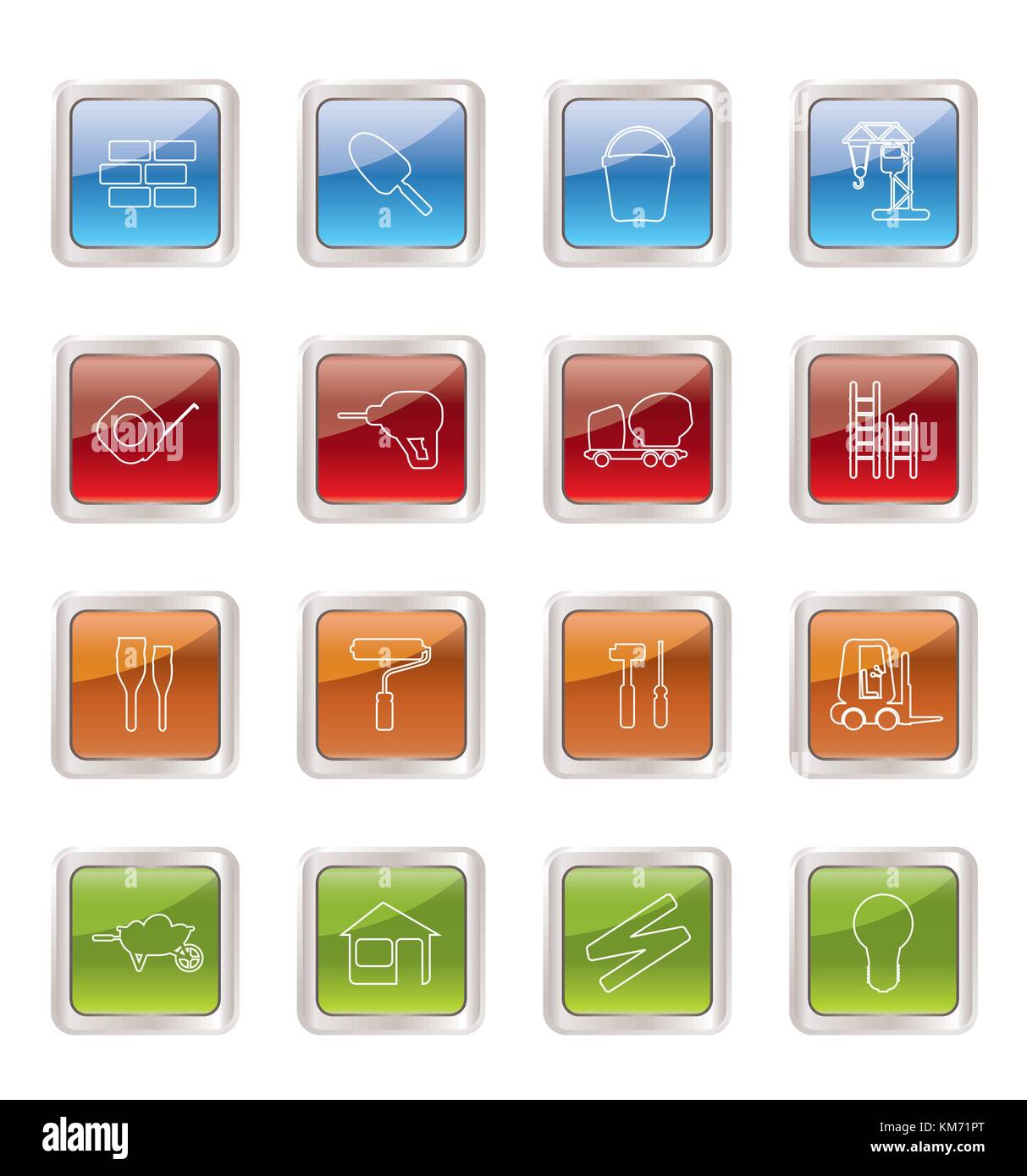 Construction and Building Icon Set. Easy To Edit Vector Image Stock ...