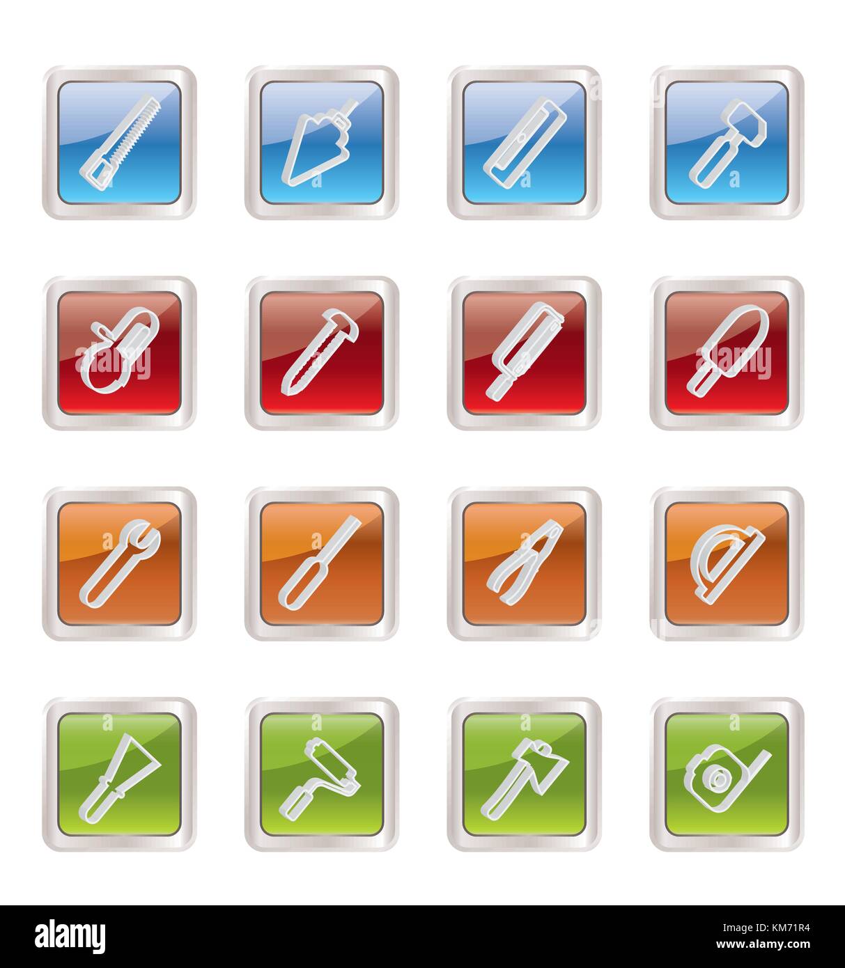 Construction and Building Tools icons - Vector Icon Set Stock Vector ...