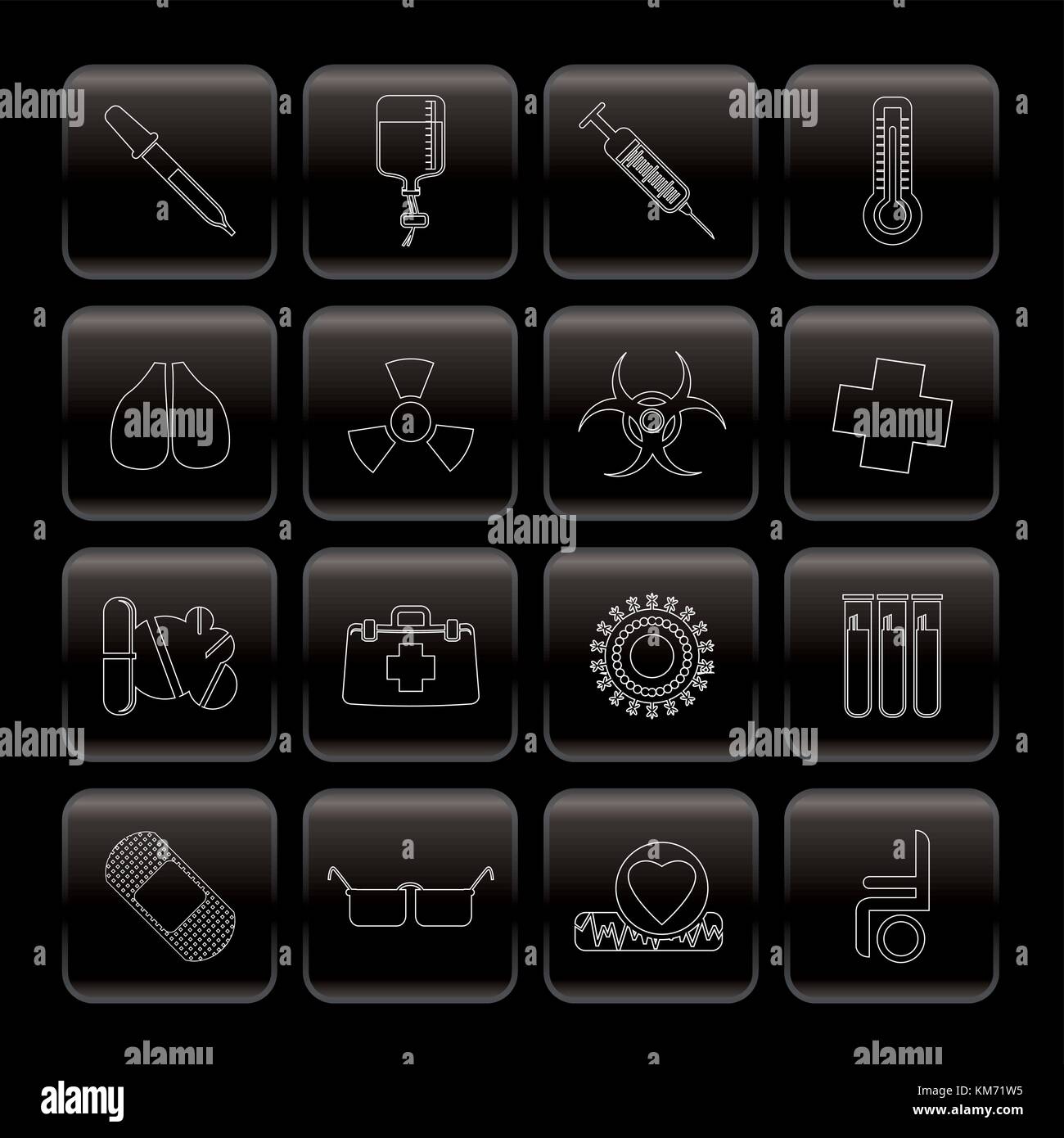 Collection medical themed icons warning signs Stock Vector Images - Alamy