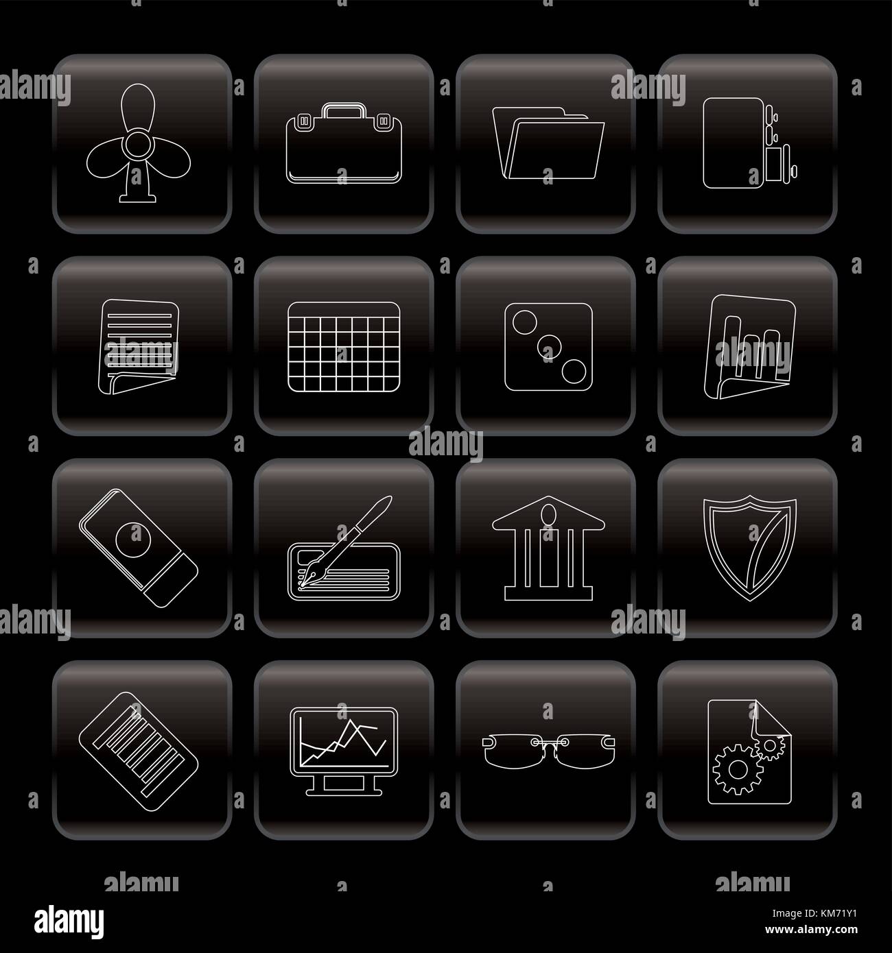 Line Business and Office Icons - Vector Icon Set 2 Stock Vector Image ...