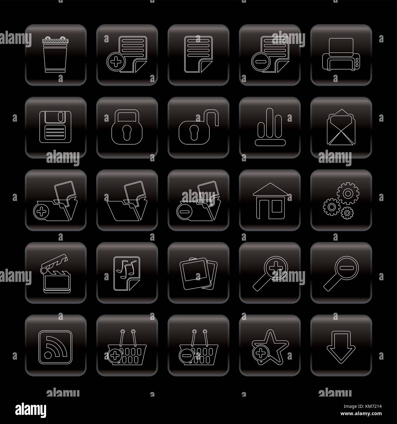 25 Detailed Internet Icons - Vector Icon Set Stock Vector Image & Art ...