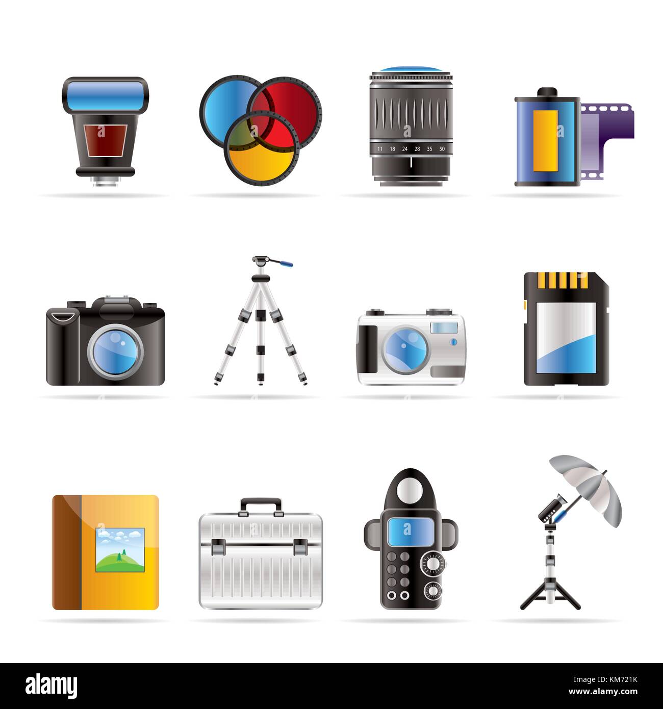 Photography equipment icons - vector icon set Stock Vector Image & Art ...