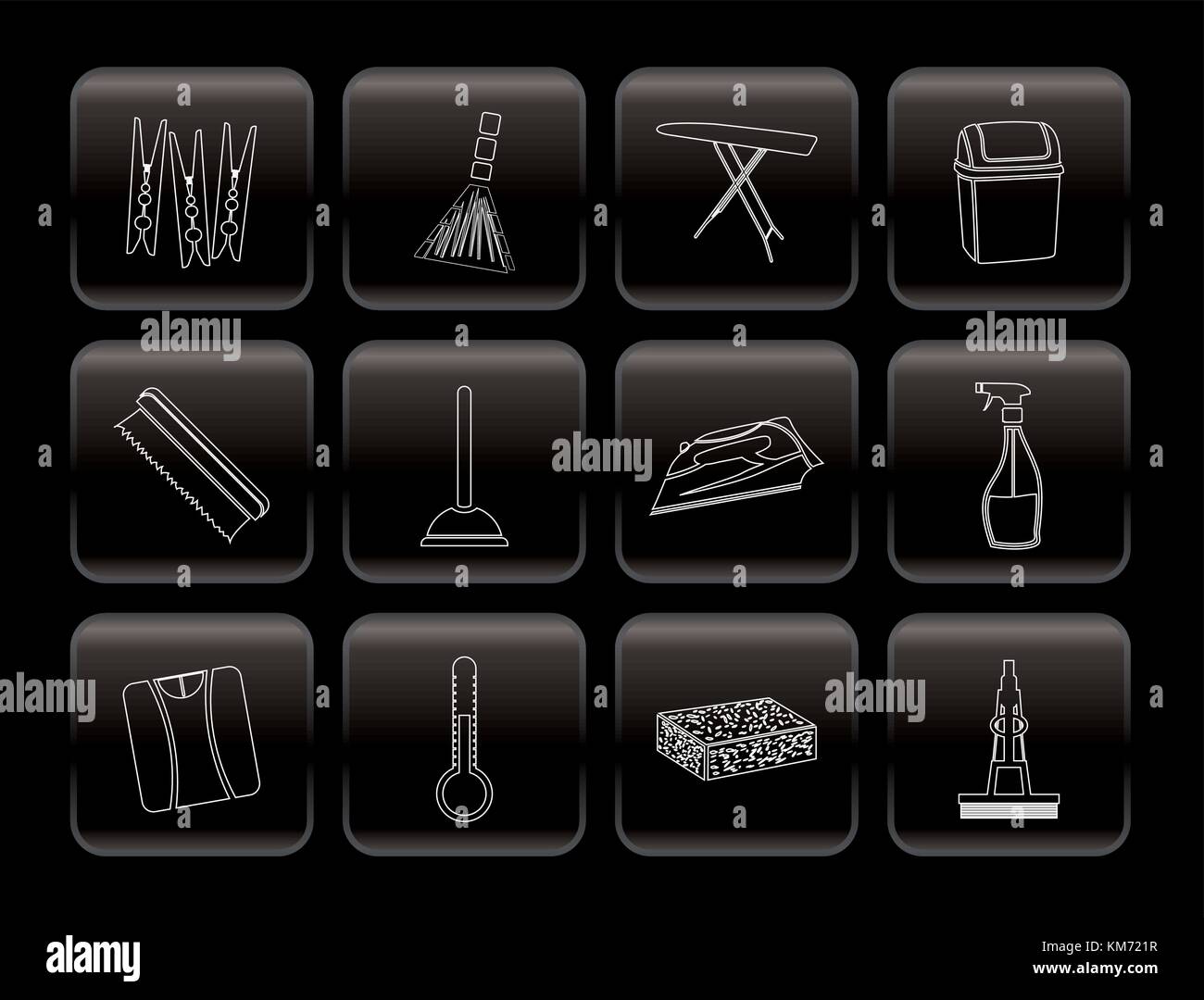 Home objects and tools icons - vector icon set Stock Vector Image & Art ...