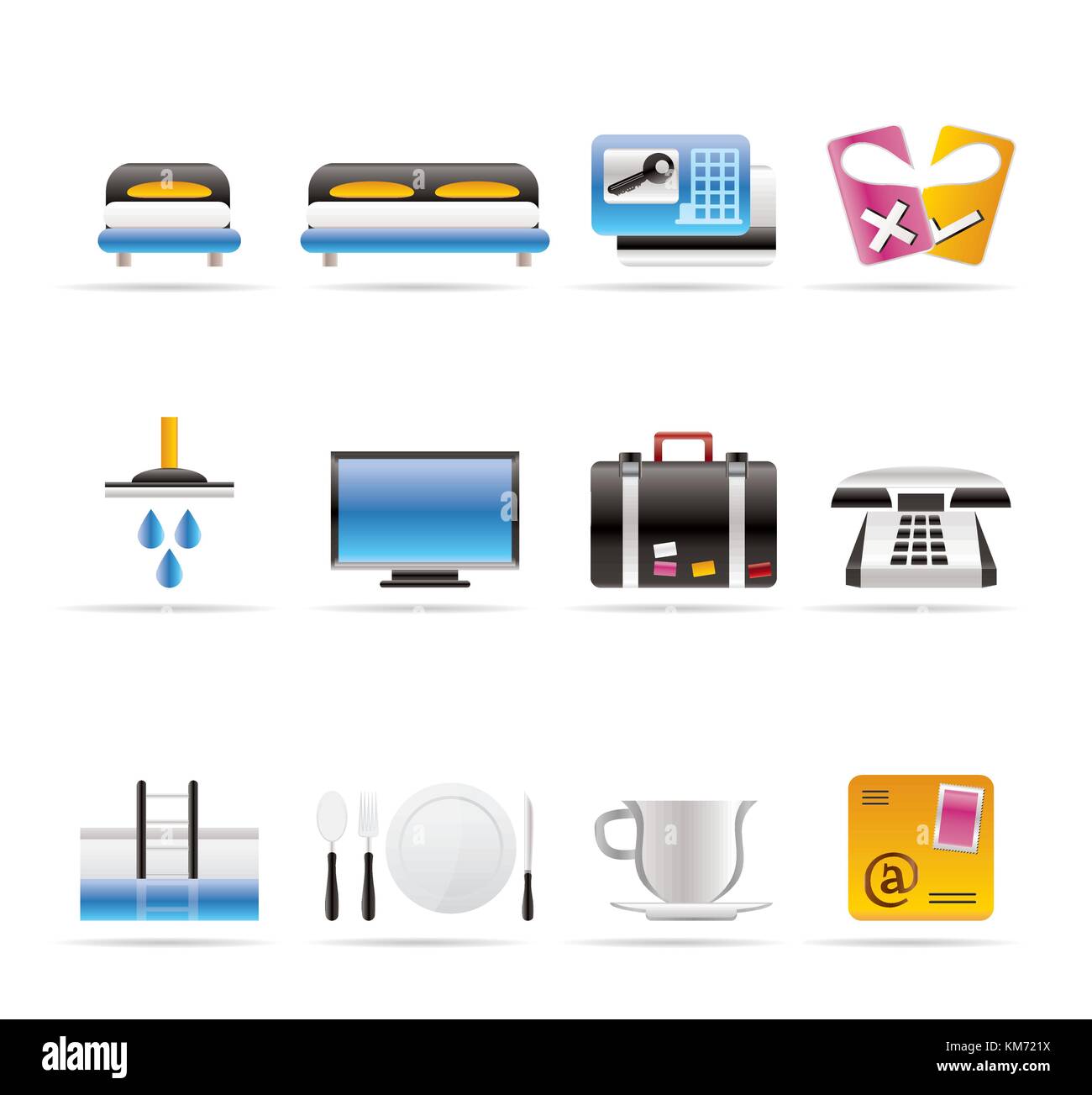 Hotel and motel icons - Vector icon Set Stock Vector Image & Art - Alamy