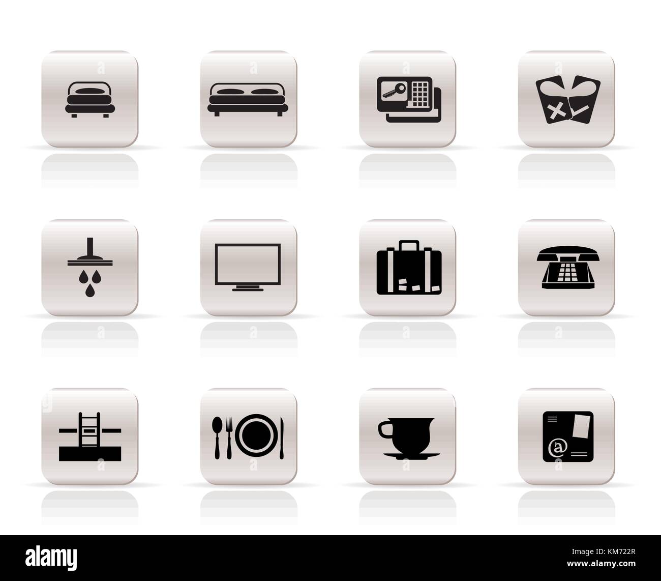 Hotel and motel icons - Vector icon Set Stock Vector Image & Art - Alamy