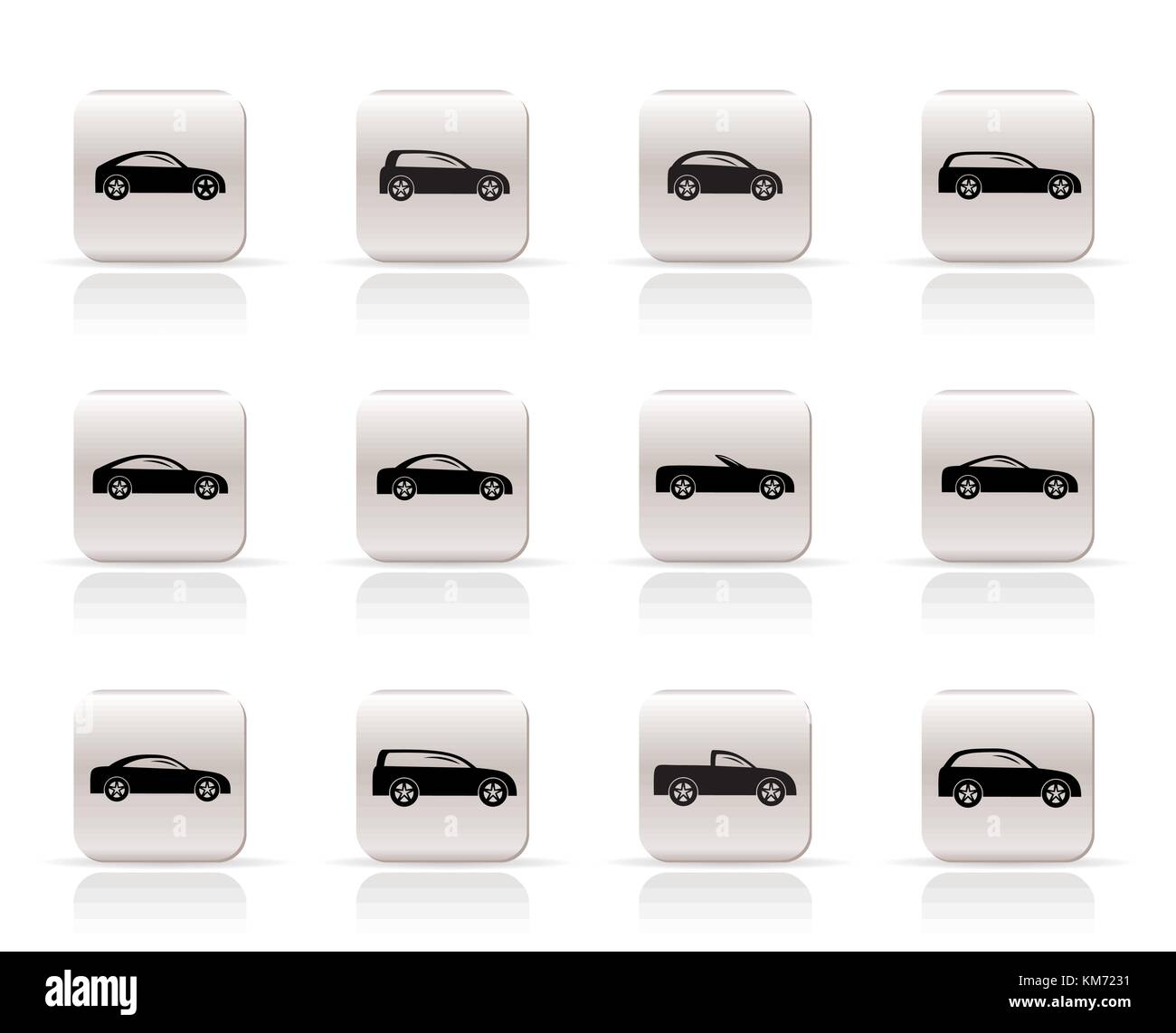 different types of cars icons - Vector icon set Stock Vector Image ...