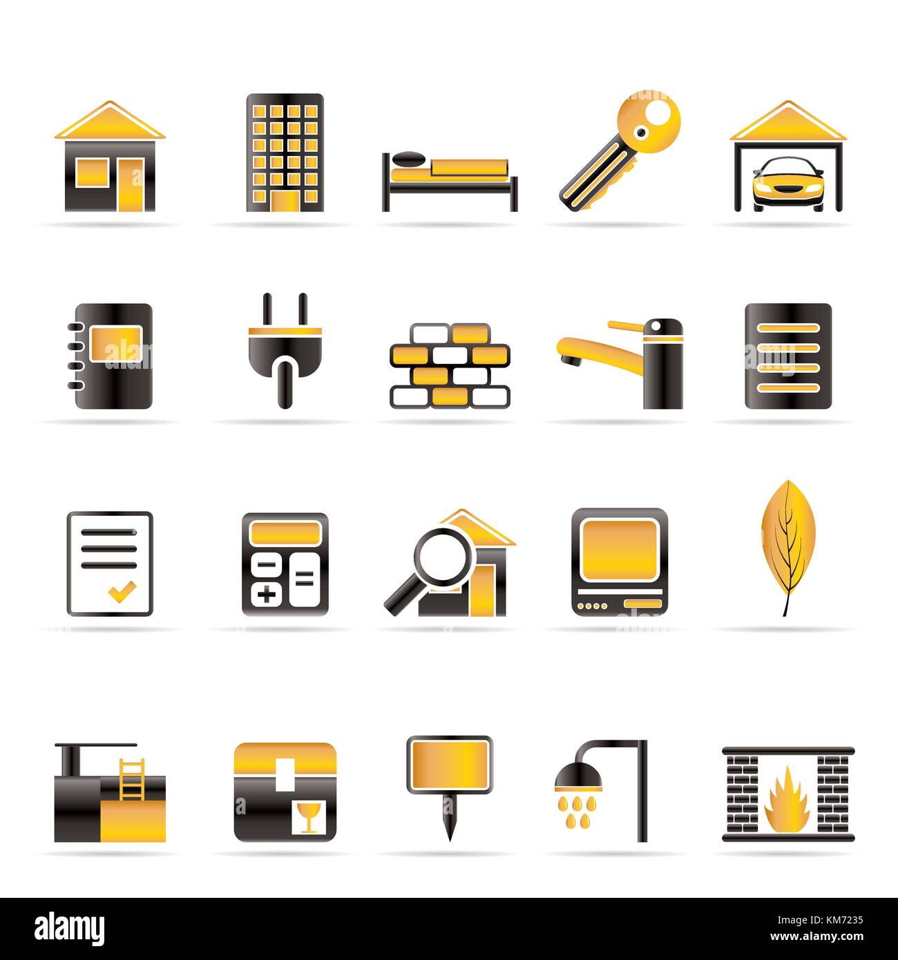 Real Estate and building icons - Vector Icon Set Stock Vector Image ...