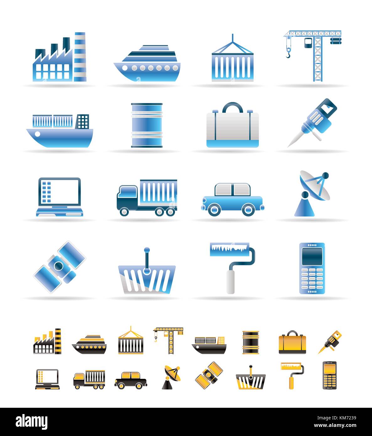 Industry and Business icons - vector icon set Stock Vector Image & Art ...