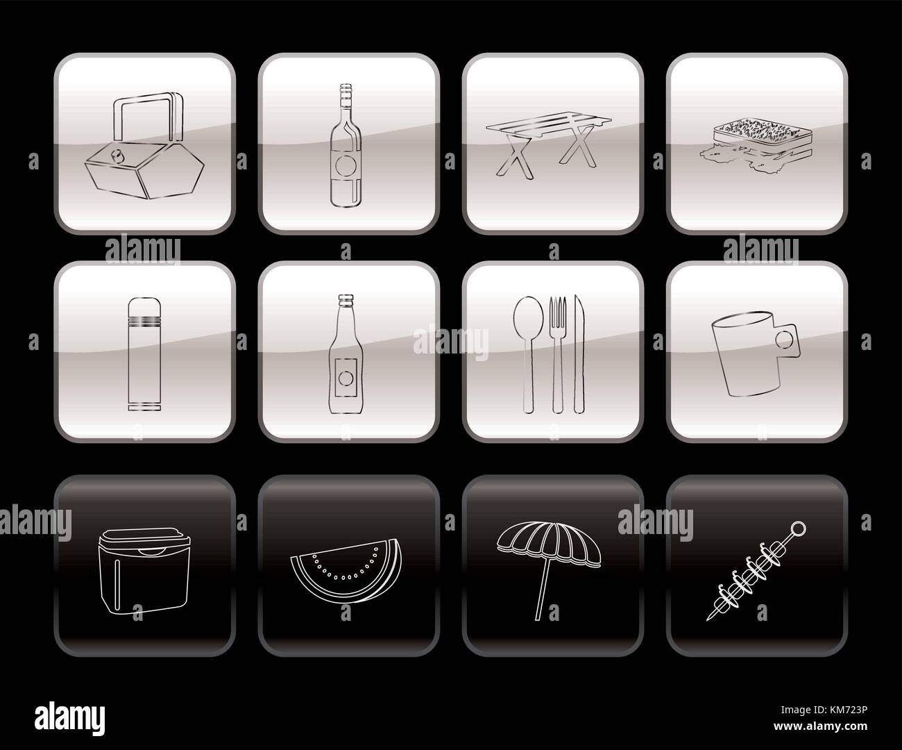 Picnic and holiday icons - vector icon set Stock Vector Image & Art - Alamy