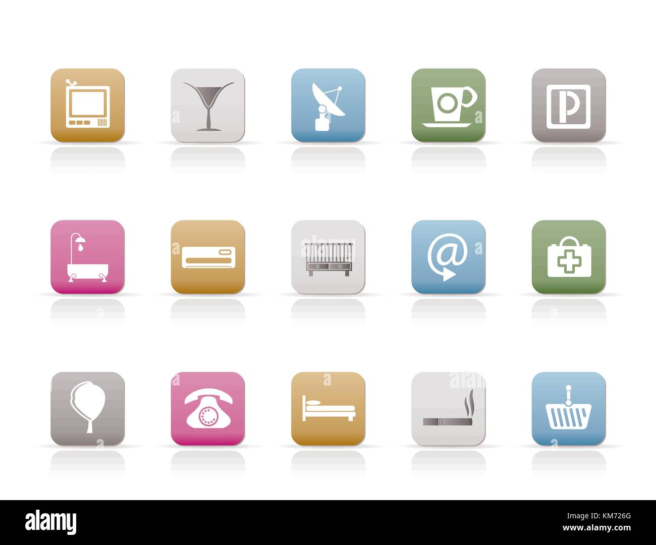 Hotel and motel icons - Vector icon Set Stock Vector Image & Art - Alamy