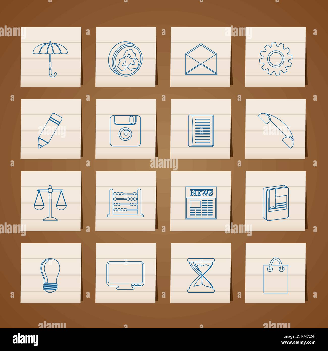 Business and Office internet Icons - Vector icon Set Stock Vector Image ...