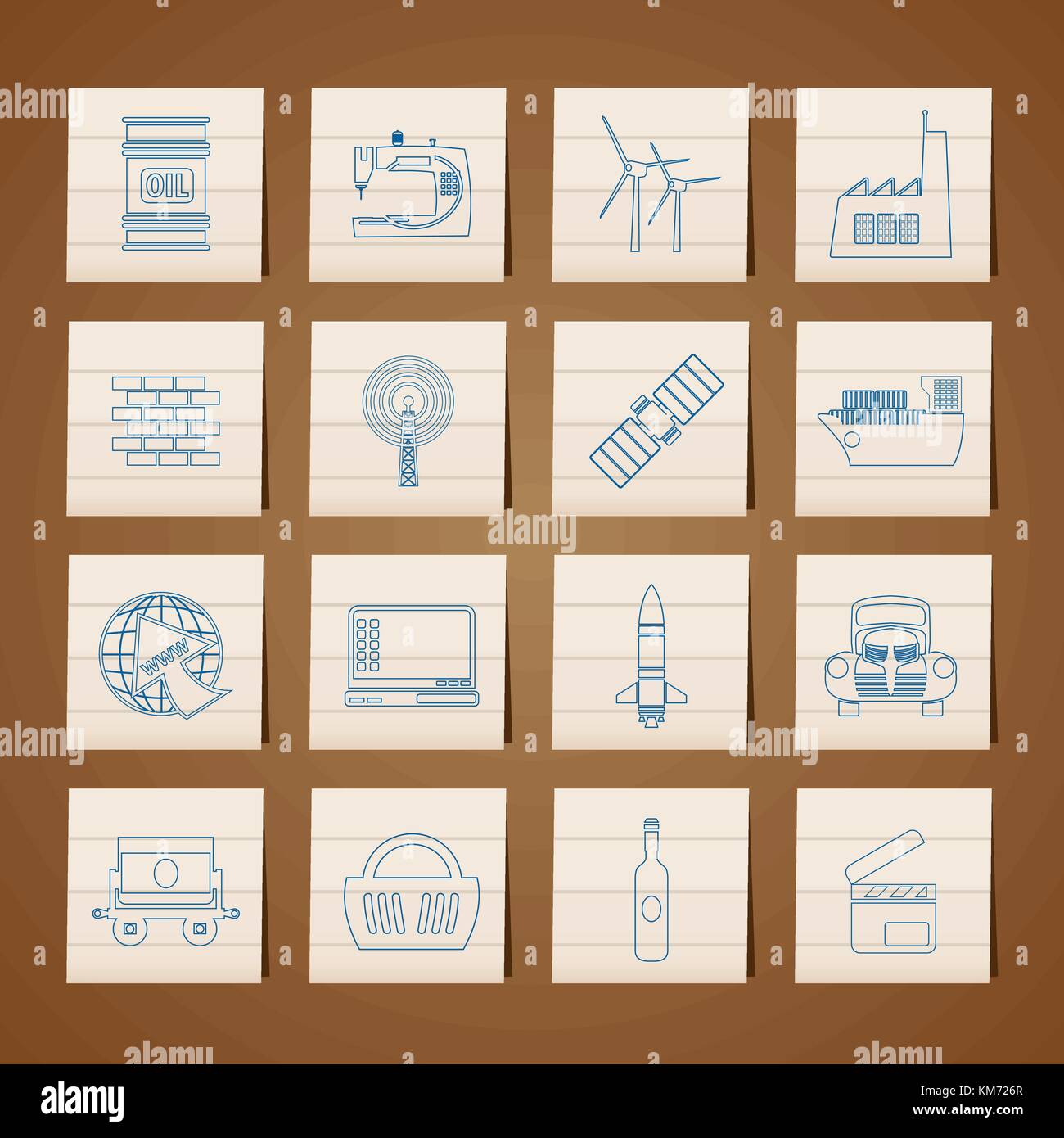 Business and industry icons- vector icon set Stock Vector Image & Art ...