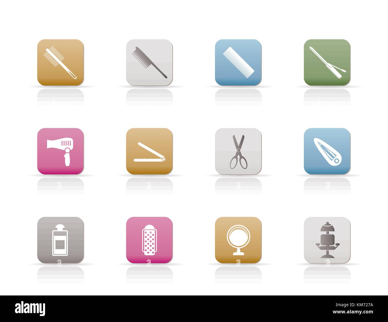 hairdressing, coiffure and make-up icons - vector icon set Stock Vector ...