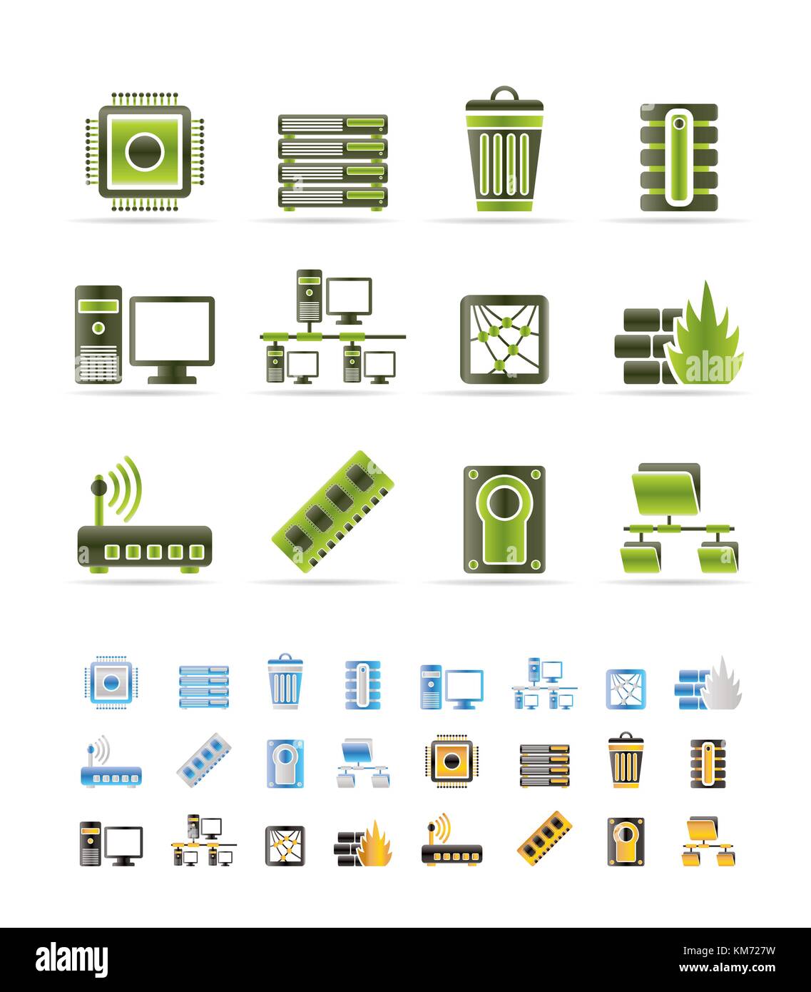 Computer and website icons - vector icon set - 3 colors included Stock ...
