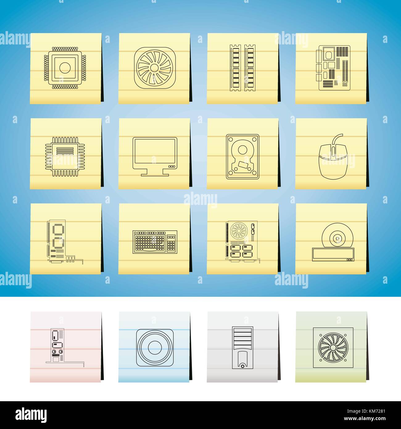 Computer performance and equipment icons - vector icon set Stock Vector Image & Art - Alamy