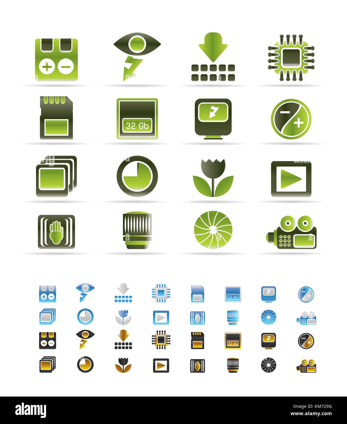 Digital Camera Performance - Vector Icon Set Stock Vector Image & Art ...