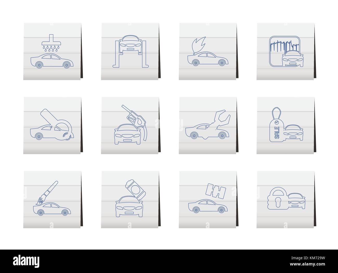 car and automobile service icon - vector icon set Stock Vector Image ...