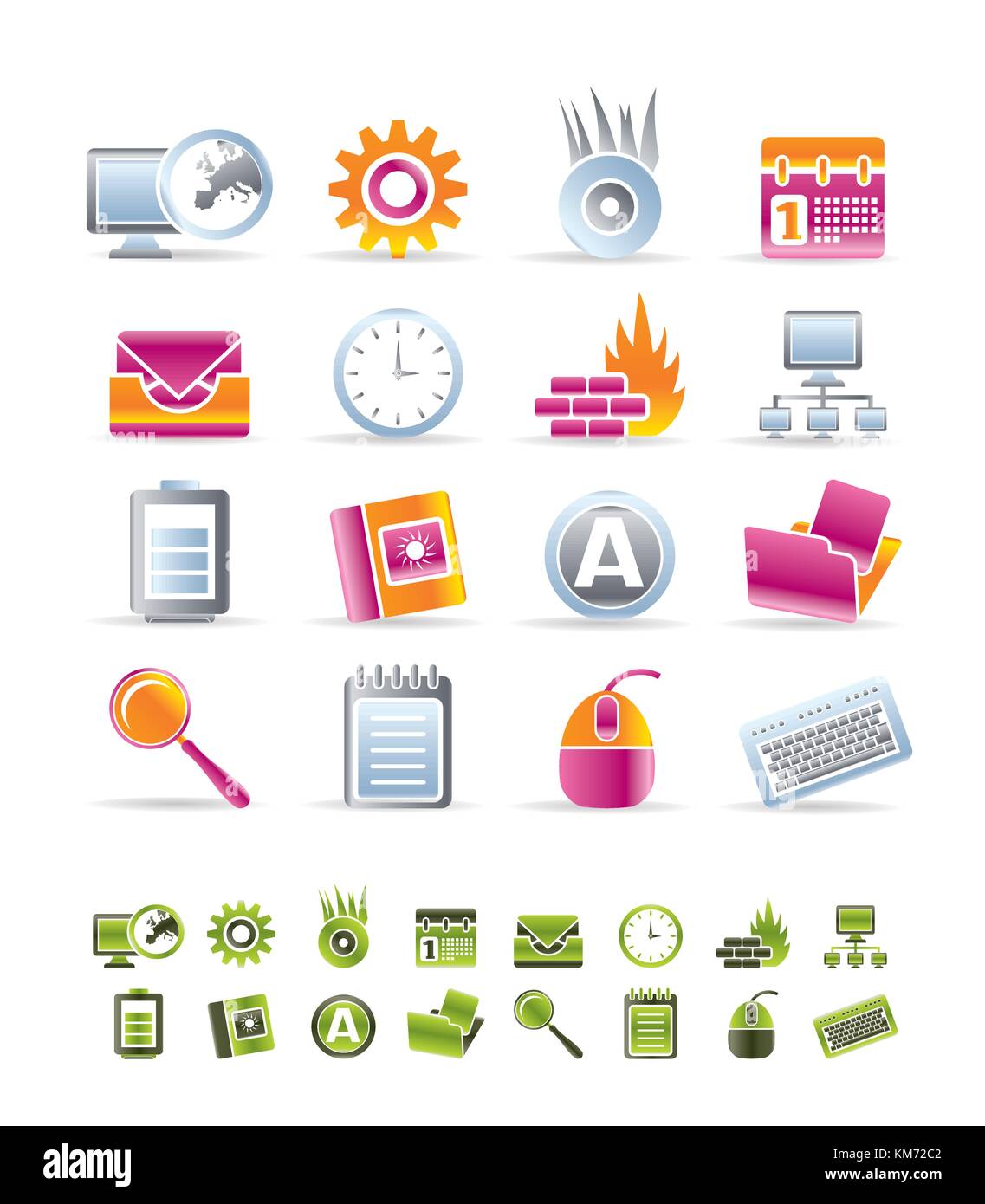 Computer, mobile phone and Internet icons - Vector Icon Set Stock ...