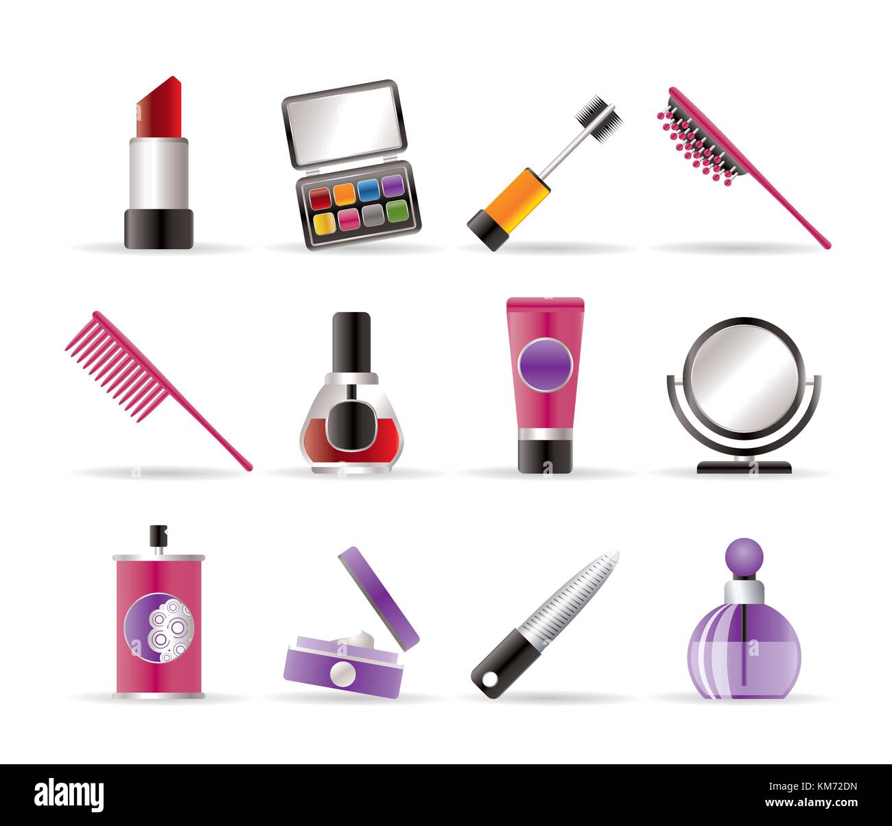 beauty, cosmetic and make-up icons - vector icon set Stock Vector Image ...