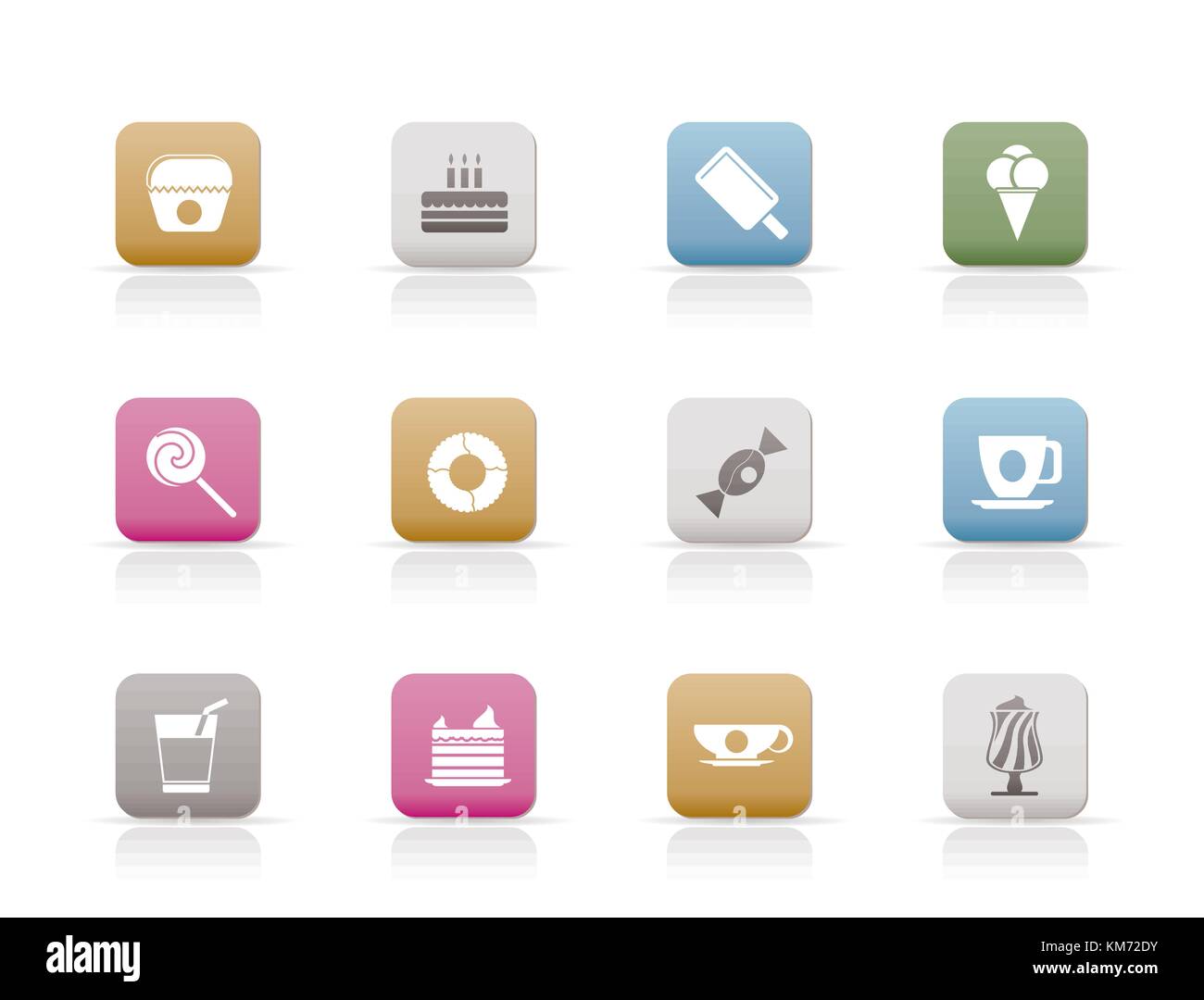 Sweet food and confectionery icons - vector icon set Stock Vector Image ...