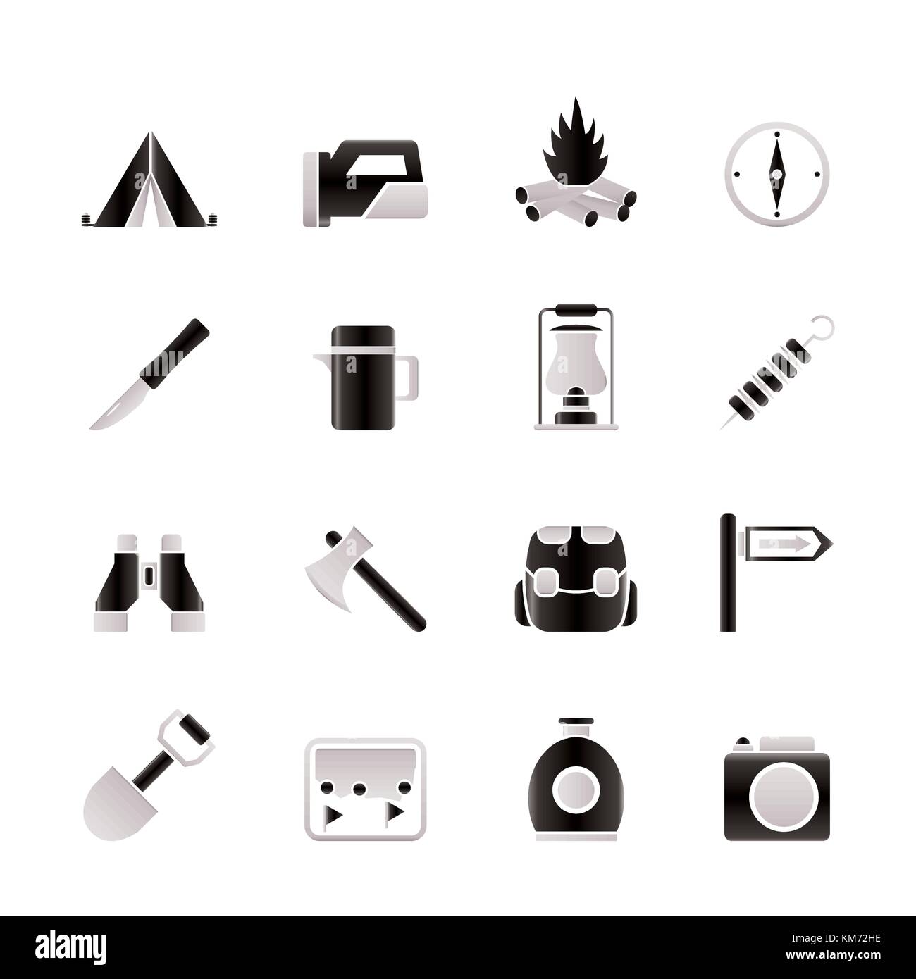 tourism and hiking icons - vector icon set Stock Vector Image & Art - Alamy