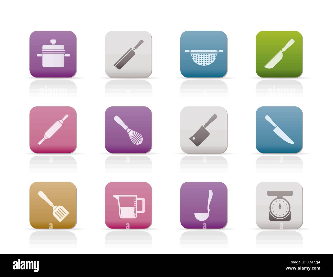 Cooking equipment and tools icons - vector icon set Stock Vector Image ...