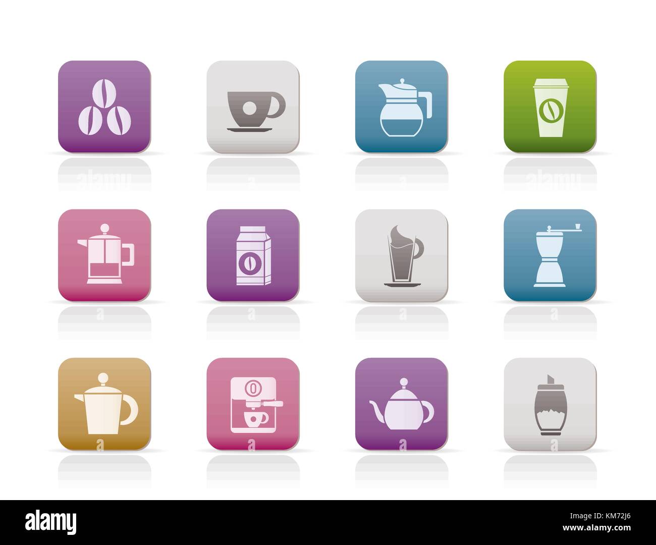 coffee industry signs and icons - vector icon set Stock Vector Image ...