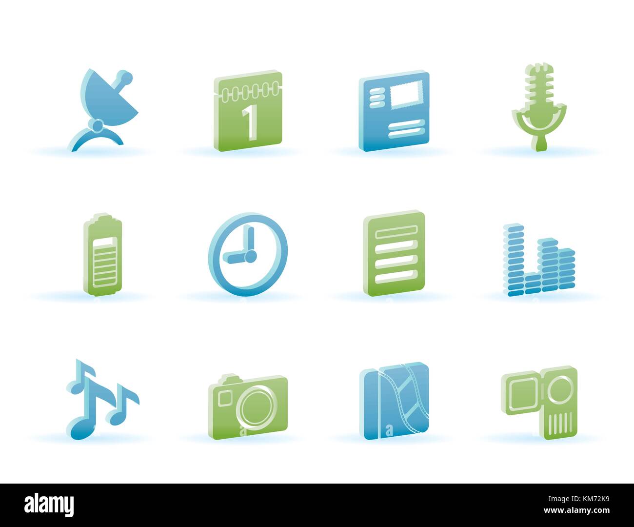 Mobile phone performance icons - vector icon set Stock Vector Image ...