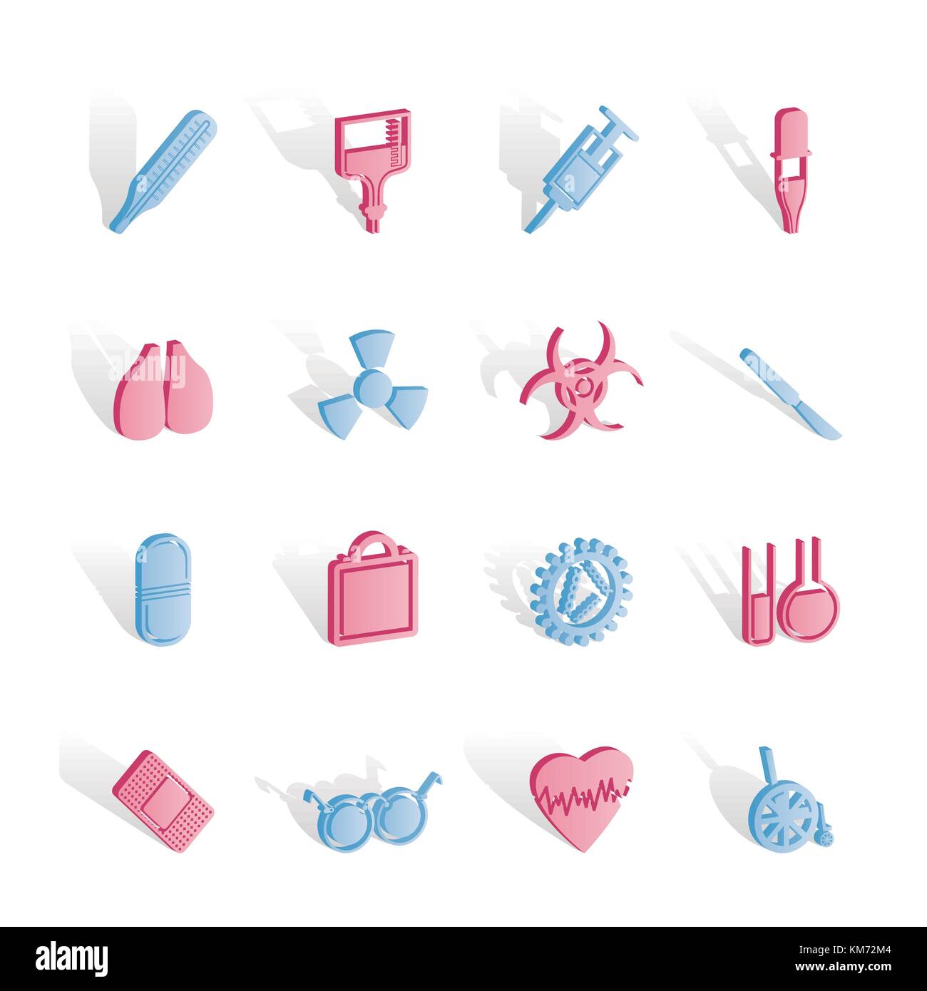 collection of medical themed icons and warning-signs - vector icon set ...