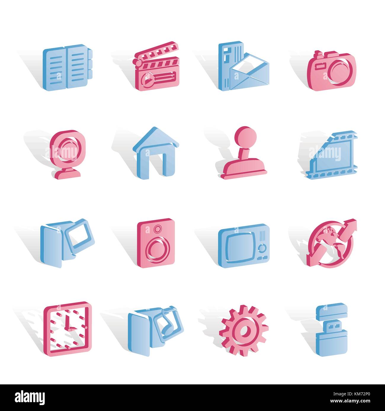 Internet, Computer and mobile phone icons - Vector icon set Stock ...
