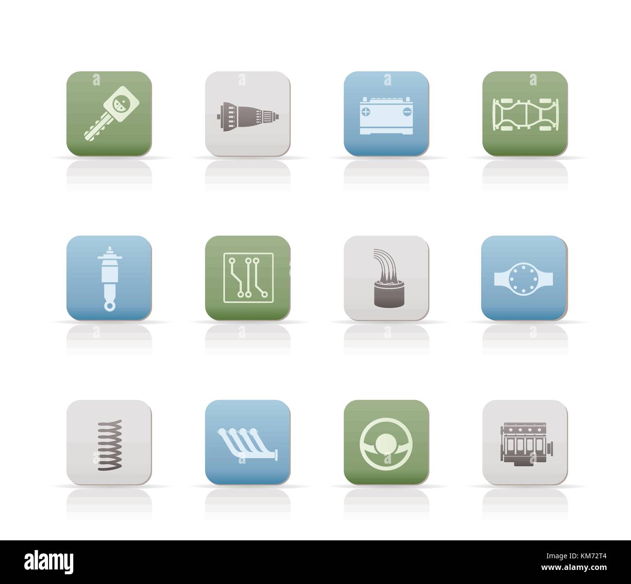 Realistic Car Parts and Services icons - Vector Icon Set 2 Stock Vector ...