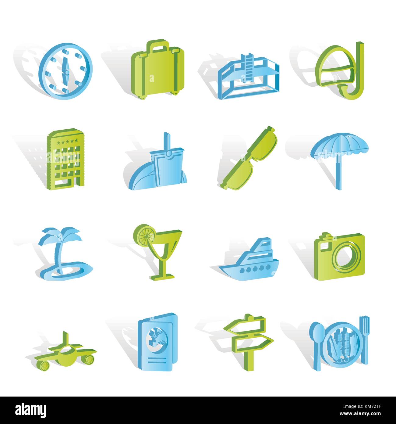 travel, trip and tourism icons - vector icon set Stock Vector Image ...